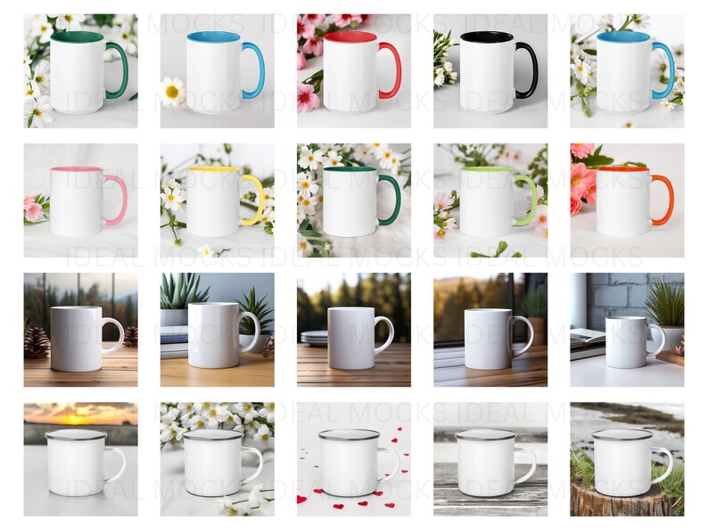 Mug Mockup Bundle All Current and Future Mugs POD Mockups Accent Coffee ...