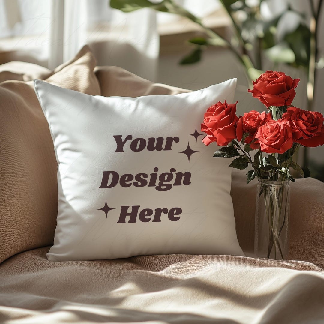 Square Trow Pillow Mockup - Etsy