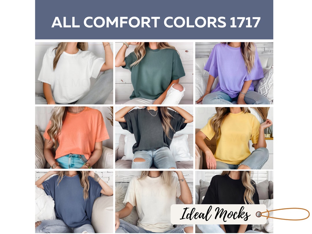 Comfort Colors Mockup Bundle Oversized Comfort Colors 1717 Shirt Mock ...