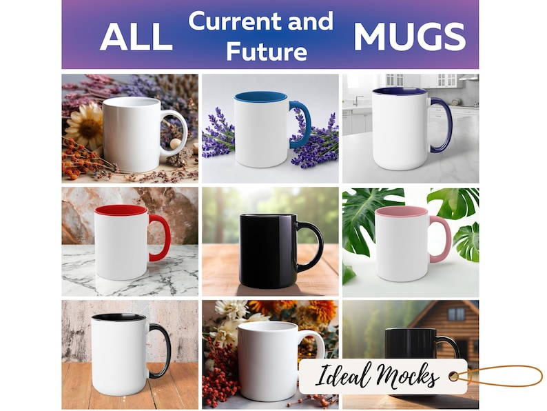 Mug Mockup Bundle All Current and Future Mugs POD Mockups Accent Coffee ...