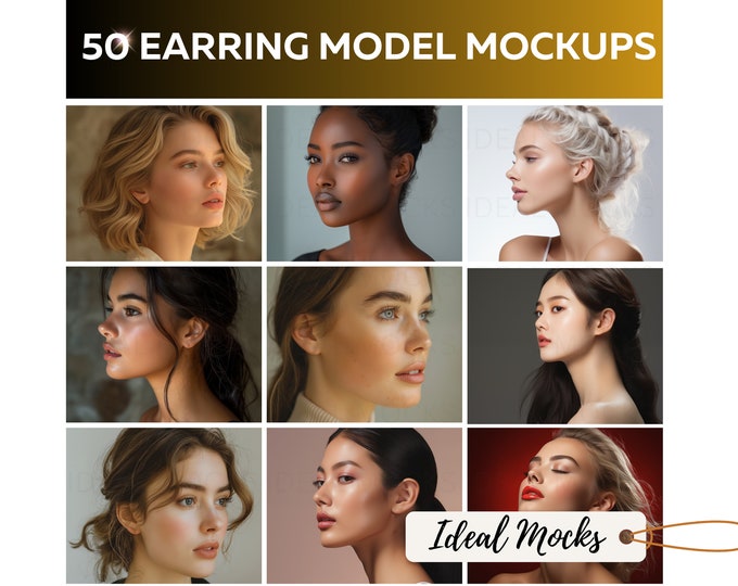 Earring Models Mock-up Stock Photo Female Model Image Jewelry Mock up ...
