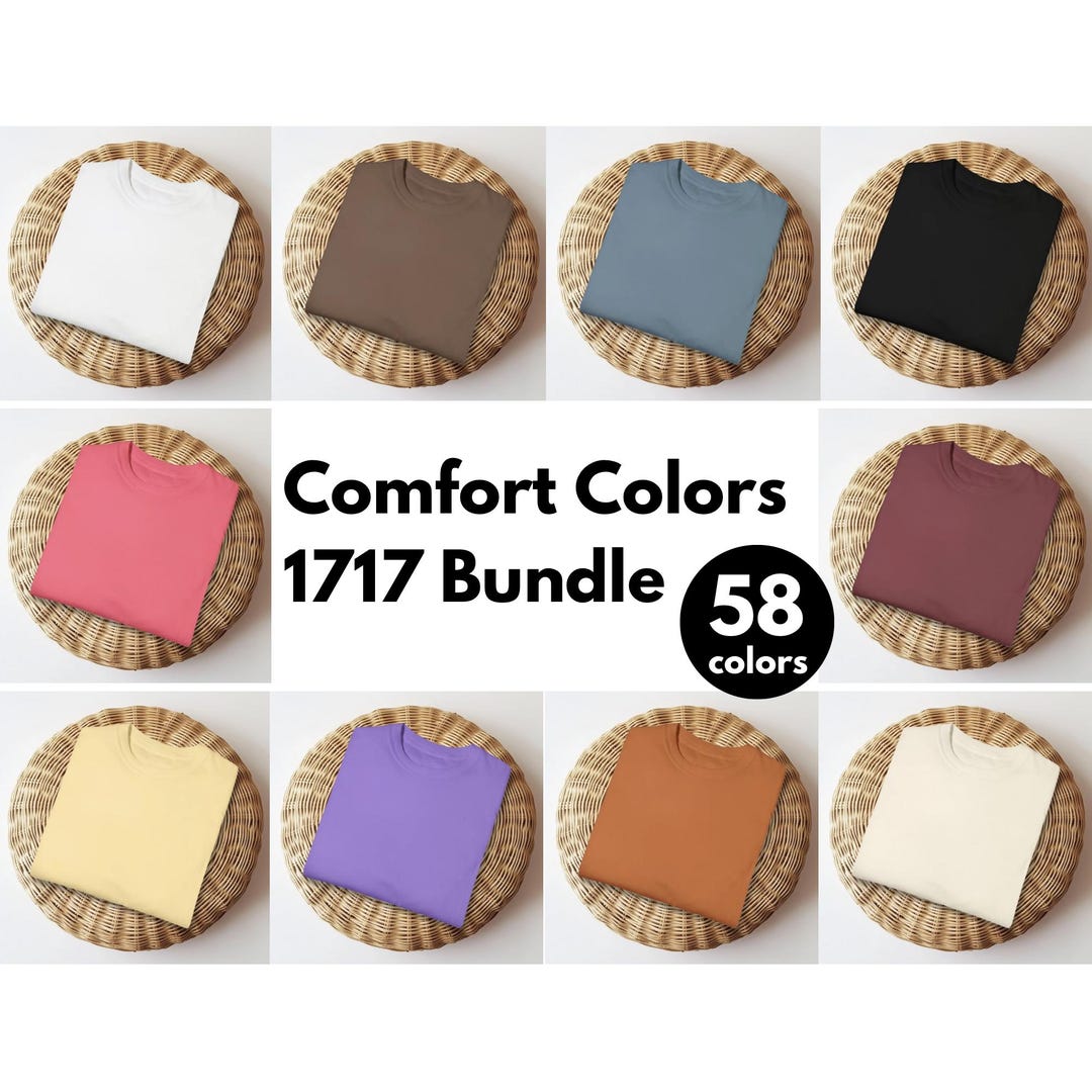 Comfort Colors 1717 Flat Lay Folded Tshirt Mockup Bundle CC1717 Shirt ...