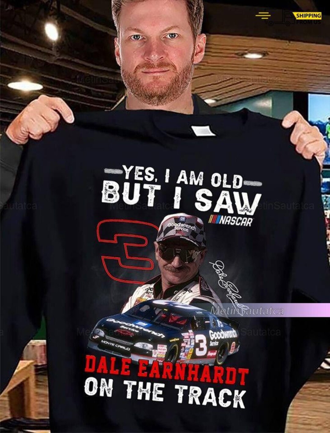 Dale Earnhardt Shirt, Dale Earnhardt on the Track Shirt, Born to Race ...