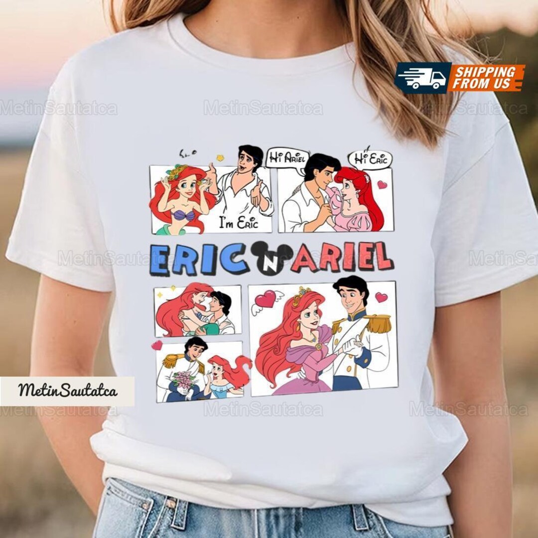 Ariel and Eric Shirt, Disney Valentine Shirt, Princess Ariel and Prince ...