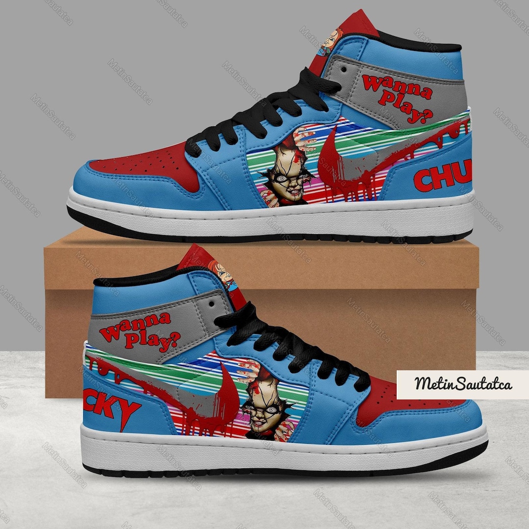 Chucky Shoes, Chucky Wanna Play Shoes, Horror Movie Sneaker, Chucky ...