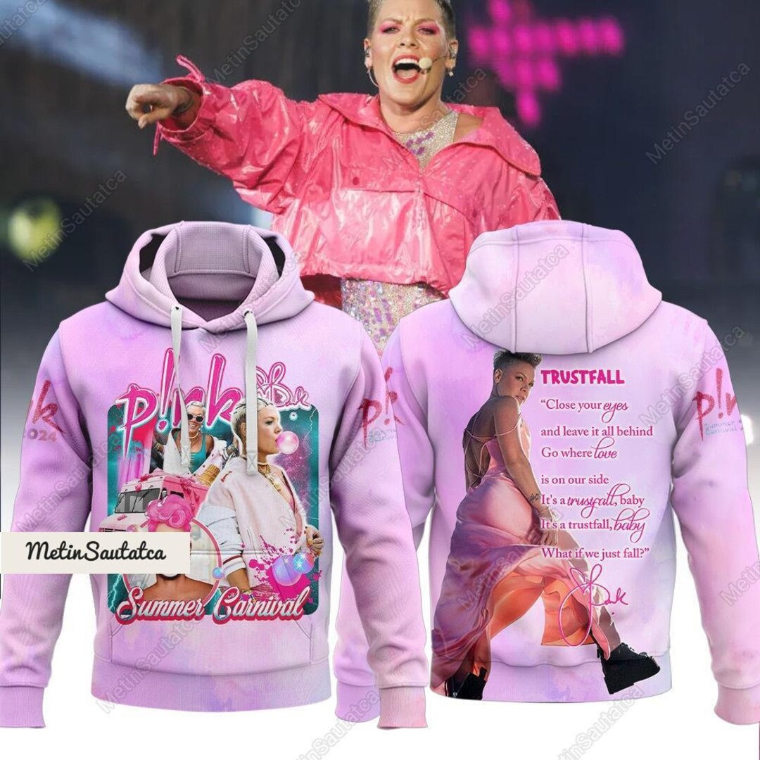 Pnk Pink Singer Summer Carnival 2024 Hoodie, Pink Trustfall T-shirt ...