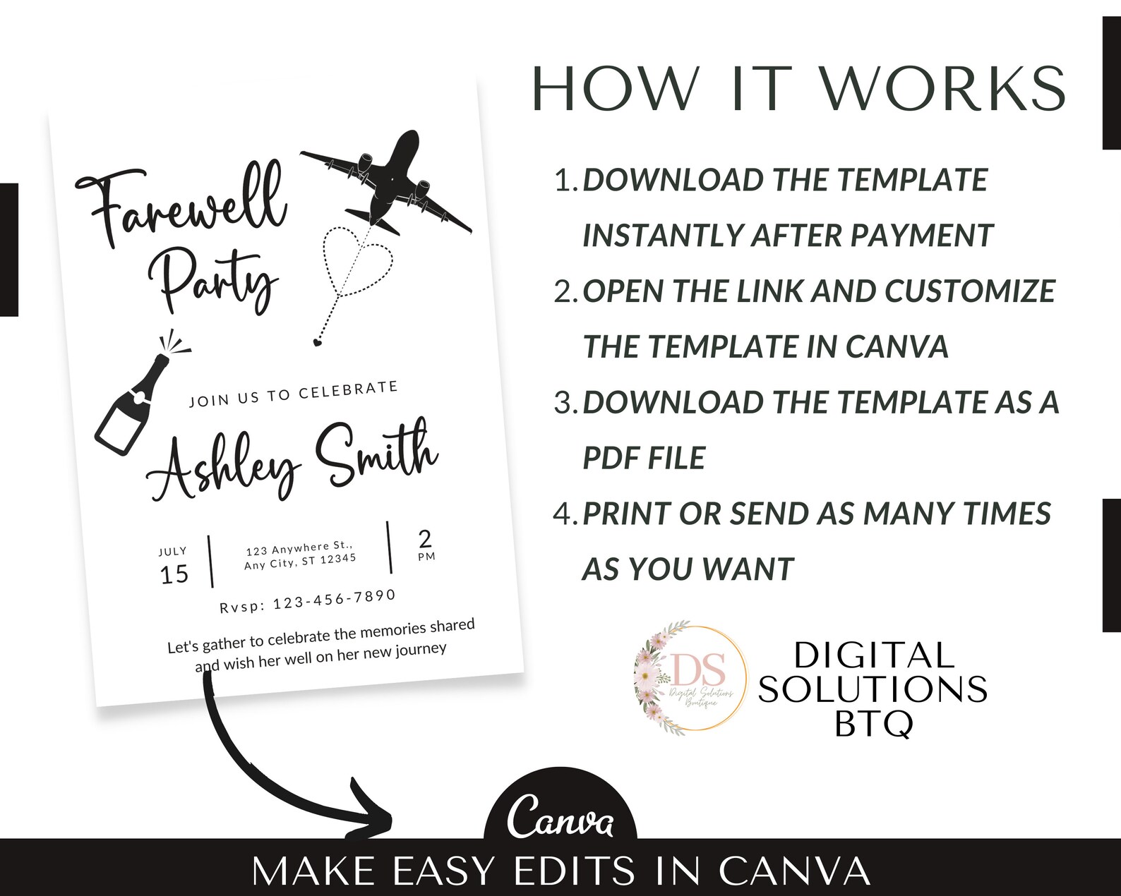 Digital Invite Farewell Going Away Party Invitation Going Away Invite ...