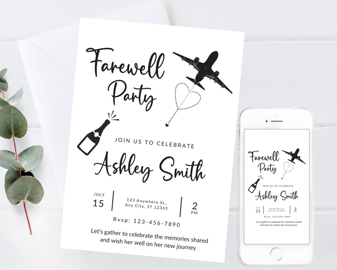Digital Invite Farewell Going Away Party Invitation Going Away Invite ...