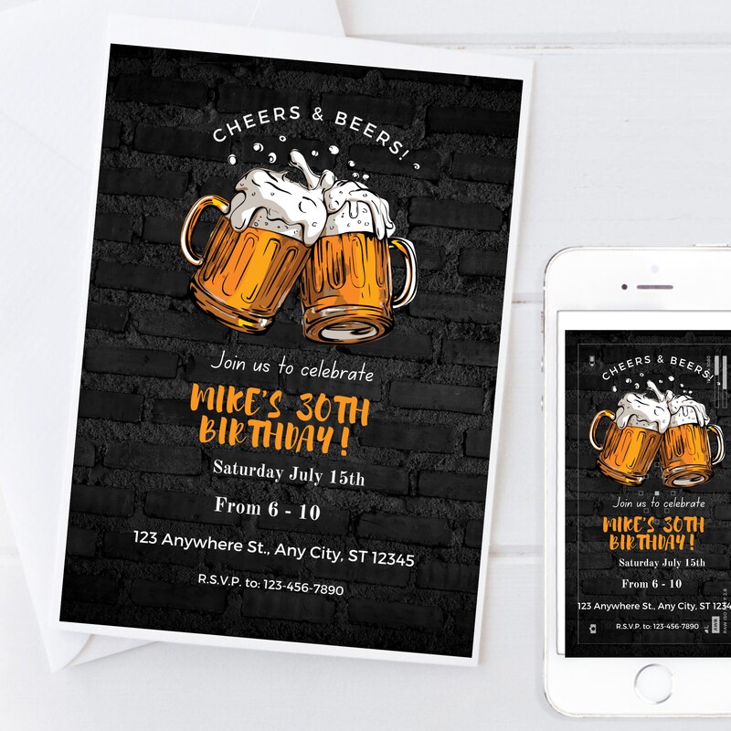 Mens Birthday Invitations - Etsy