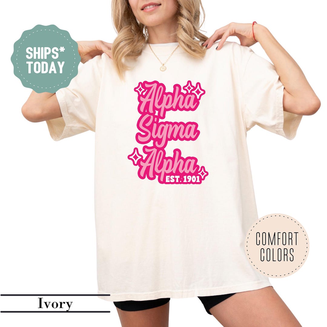 Alpha Sigma Alpha Candy Cursive Sorority T-shirt - ASA Sorority Letters ...