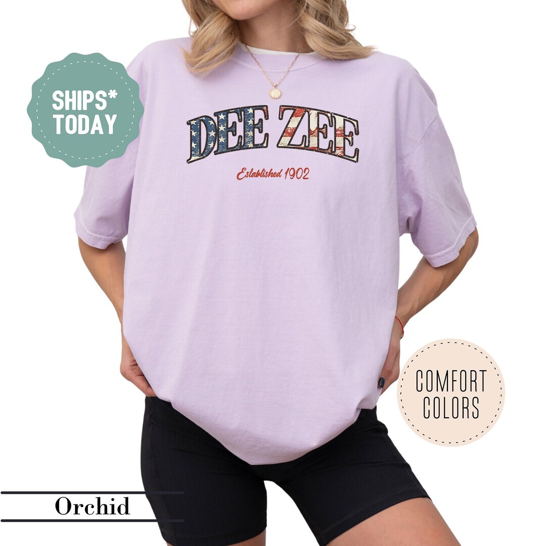 Delta Zeta American Flag Sorority T-shirt Dee Zee Sorority Letters Big ...