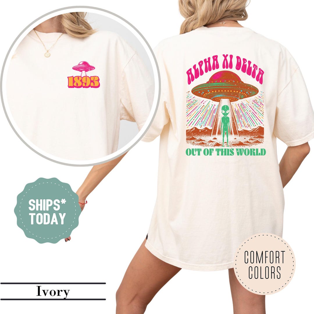 Alpha Xi Delta Out of This World Sorority T-shirt AXID Greek Shirt Big ...