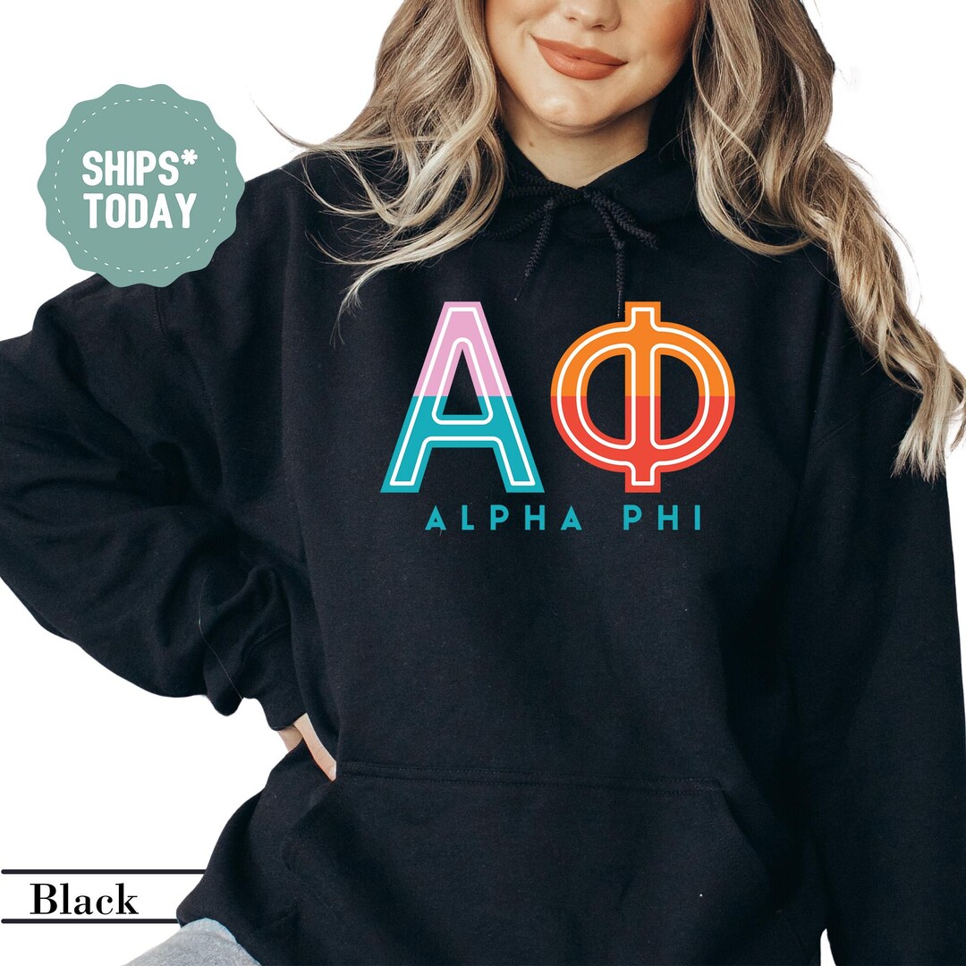 Alpha Phi Colorful Letters Sorority Sweatshirt APHI Greek Letter ...