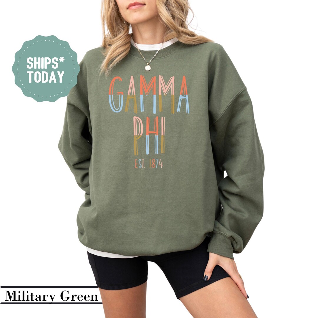 Gamma Phi Beta Pastel Letters Sorority Sweatshirt Gamma Phi Sorority ...