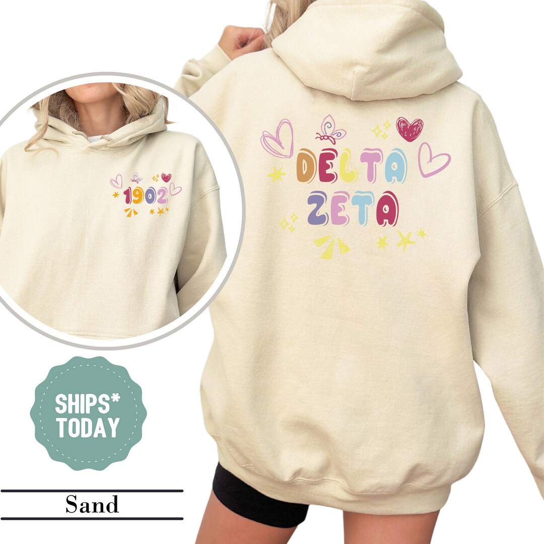 Delta Zeta Sweatshirt, Vibrant Retro Sorority Crewneck, Dee Zee Merch ...