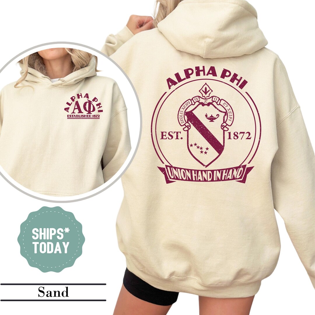 Alpha Phi Arms Circle Sorority Sweatshirt APHI Coat of Arms Sorority Crewneck Sorority Merch Big ...
