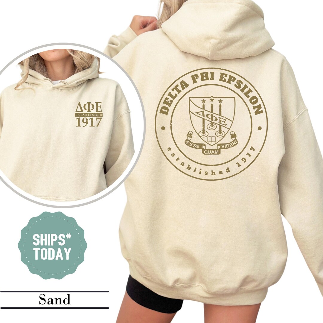Delta Phi Epsilon Crest Circle Sorority Sweatshirt - DPHIE Sweatshirt ...