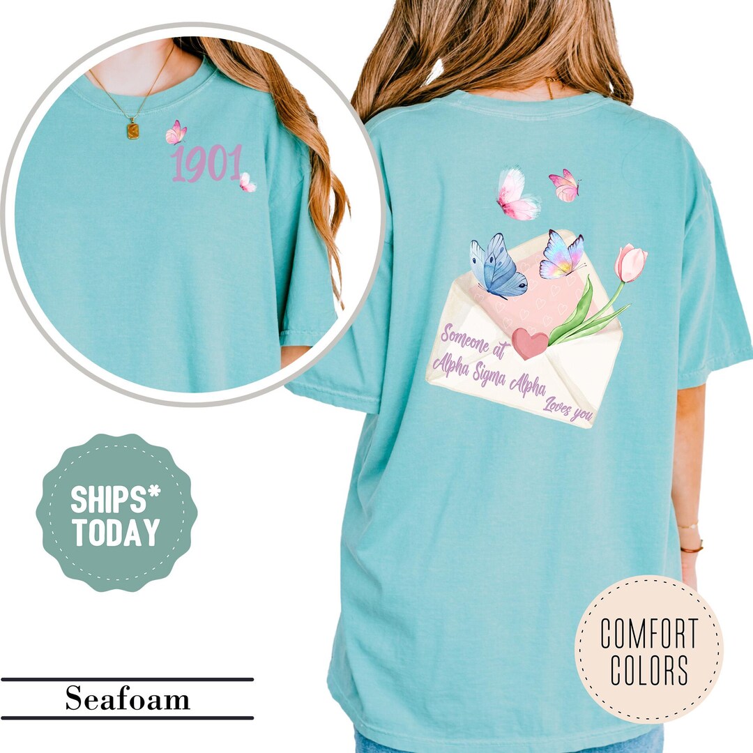 Alpha Sigma Alpha Floral Letter Sorority T-shirt - ASA Sorority Letters ...