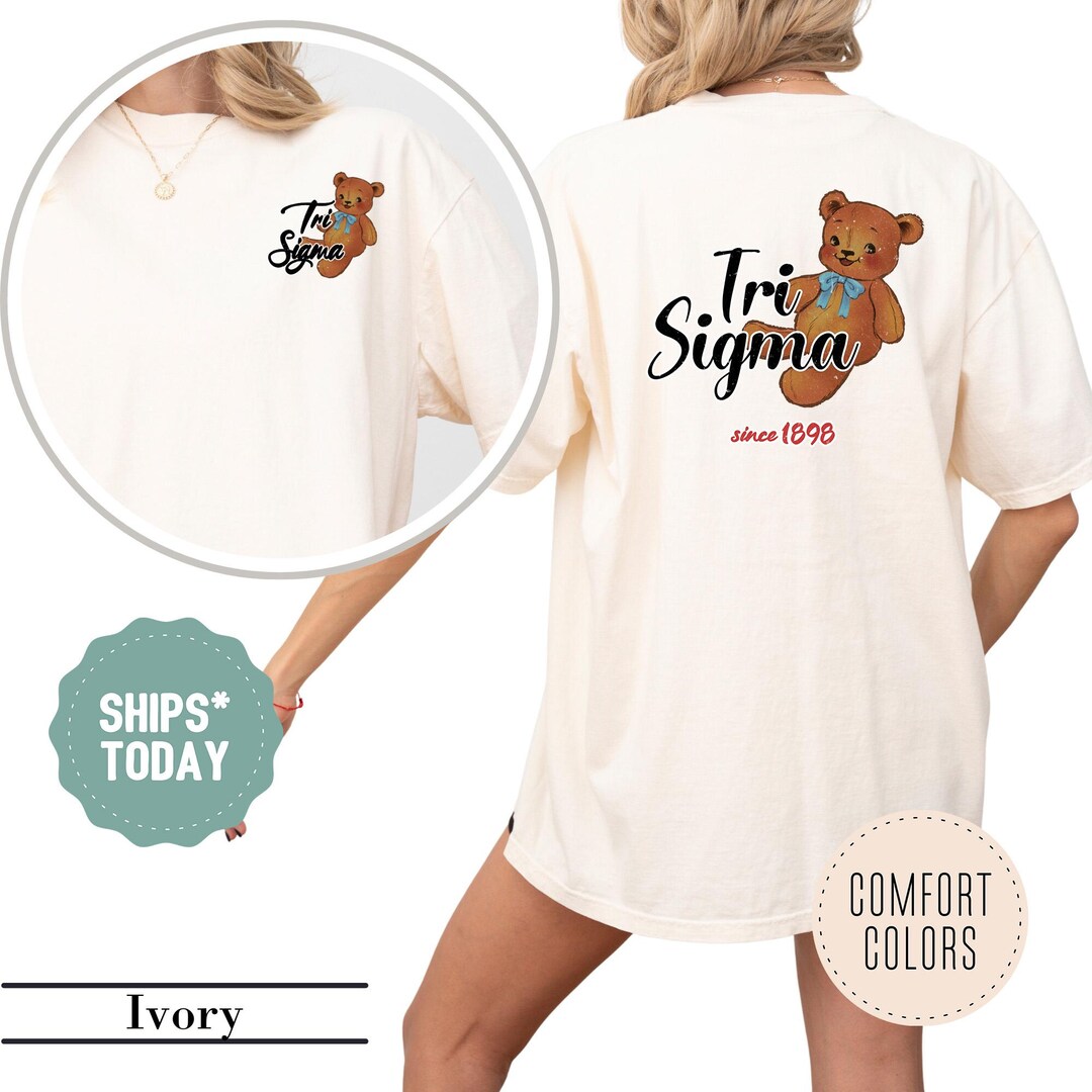 Sigma Sigma Sigma Bear Hug Sorority T-shirt - Tri Sigma Sorority Merch ...