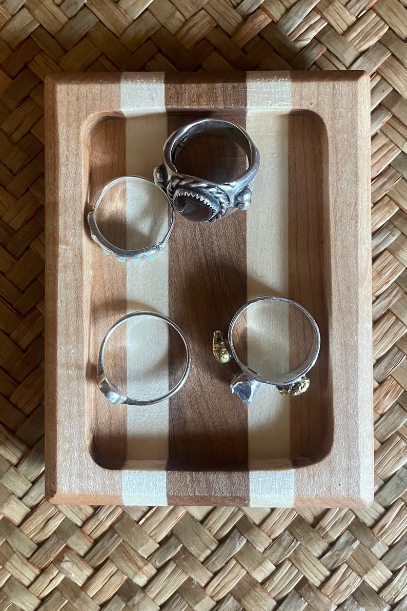 Wooden Ring Dish and Earring Tray Small Jewelry Dish - Etsy
