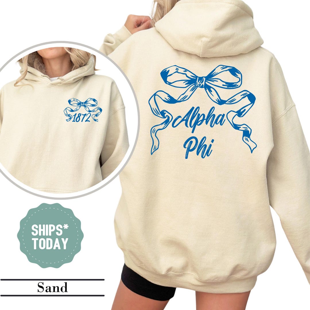 Alpha Phi Sweatshirt, Blue Ribbon Sorority Crewneck, APHI Big Little ...