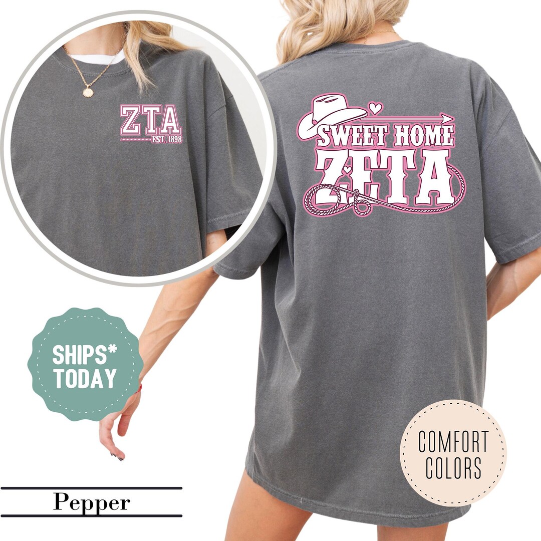 Zeta Tau Alpha Hat & Rope Sorority T-shirt - ZETA Cowgirl Sorority ...
