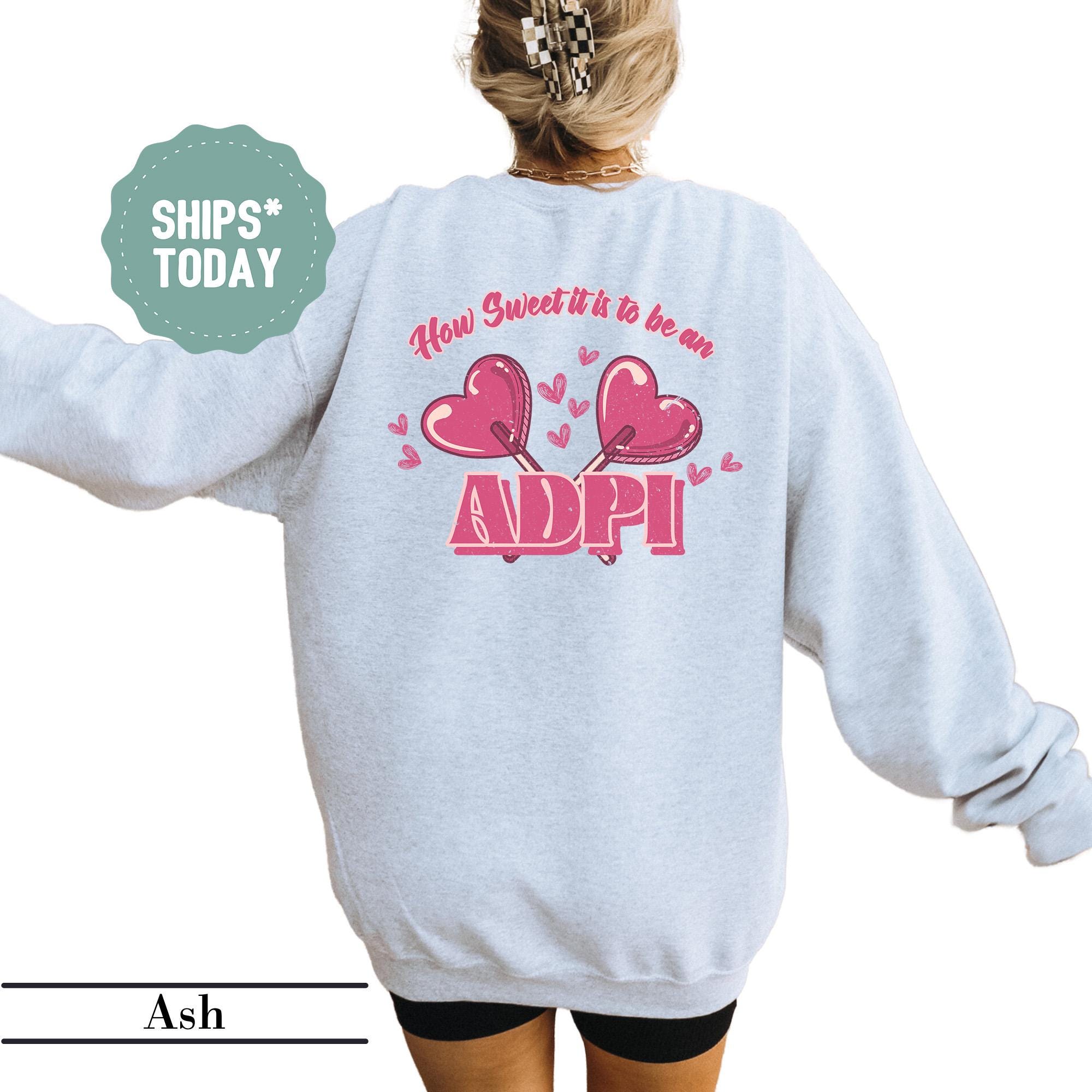 Alpha Delta Pi Heart Pop Sorority Sweatshirt - ADPI Sorority Crewneck ...