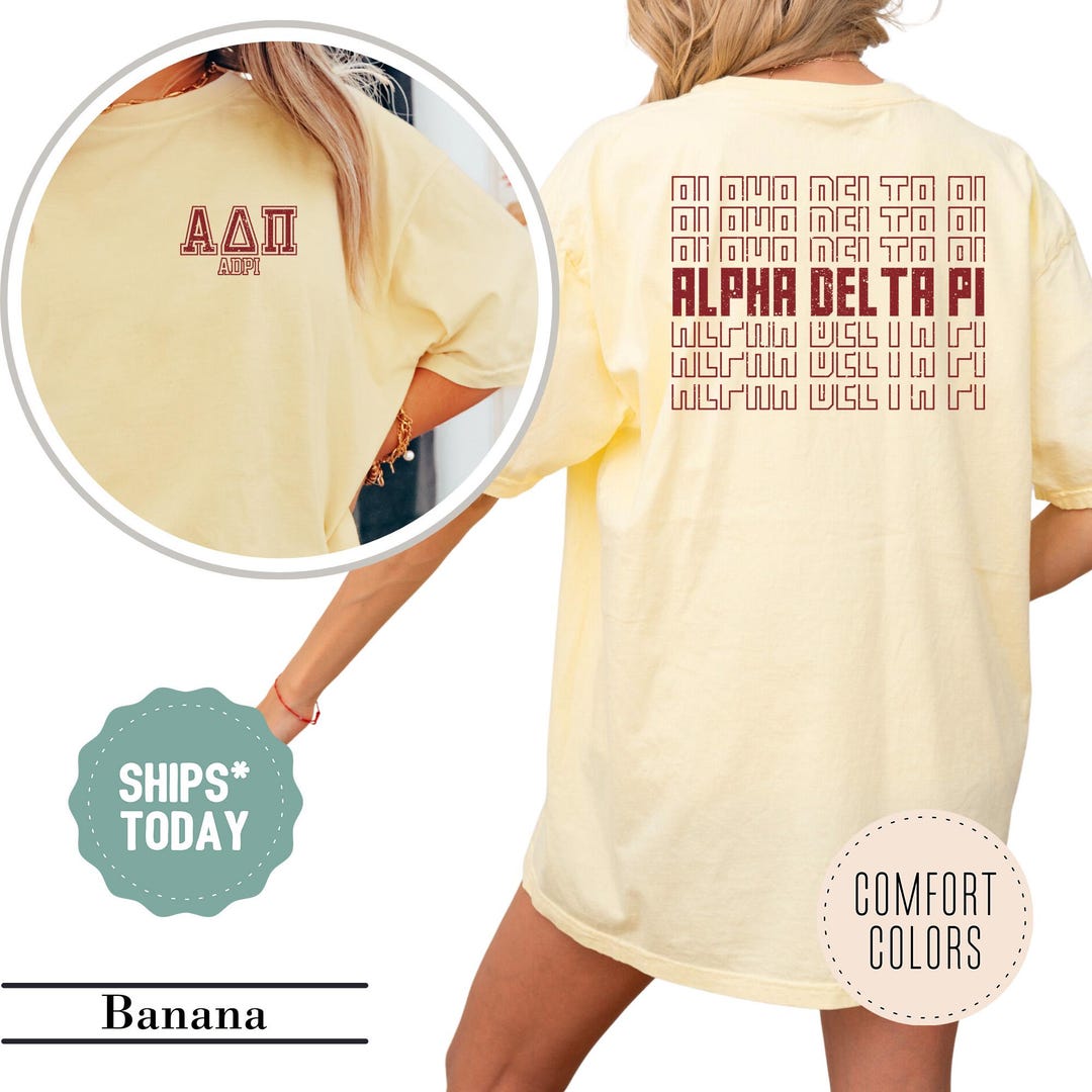 Alpha Delta Pi Mirrored Letters Sorority T-shirt ADPI Greek Shirt ...