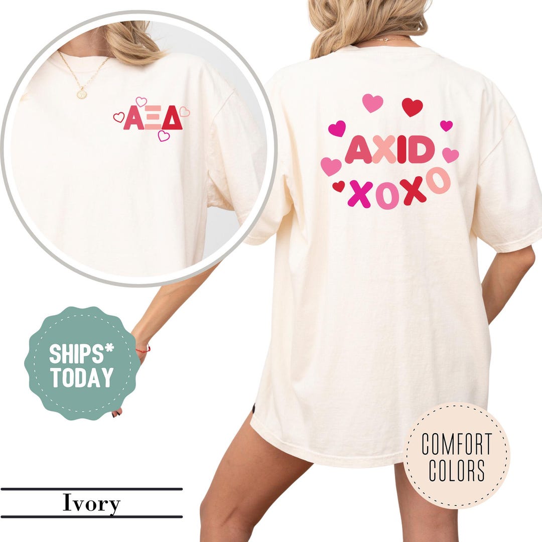 Alpha Xi Delta Rosy Letters Sorority T-shirt AXID Merch Comfort Colors ...
