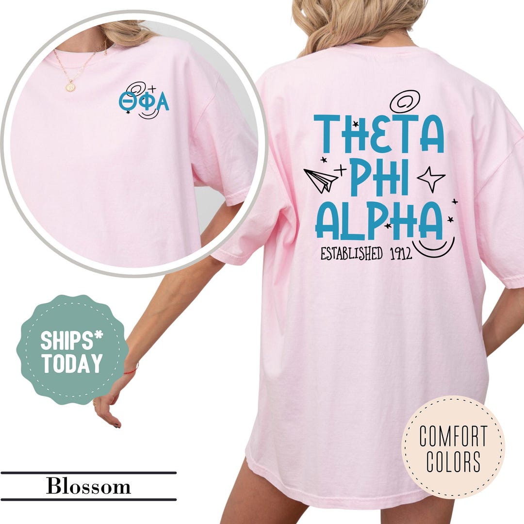 Theta Phi Alpha Scribbles Sorority T-shirt - Theta Phi Greek Letters ...
