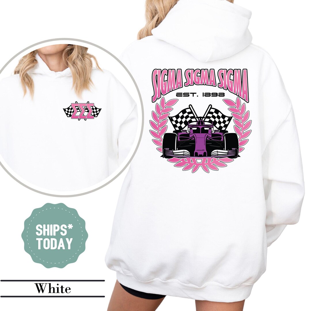 Sigma Sigma Sigma Racing Cars Sorority Sweatshirt - Tri Sigma Greek ...