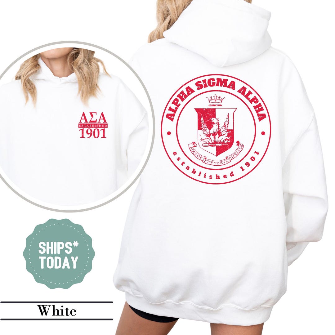 Alpha Sigma Alpha Crest Circle Sorority Sweatshirt ASA Sweatshirt Coat of Arms Sorority Crewneck ...