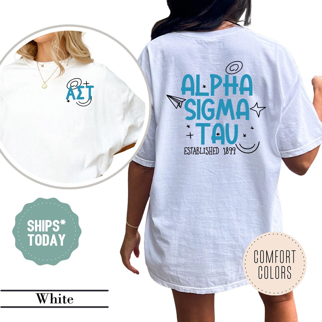 Alpha Sigma Tau Scribbles Sorority T-shirt AST Greek Letters Big Little ...
