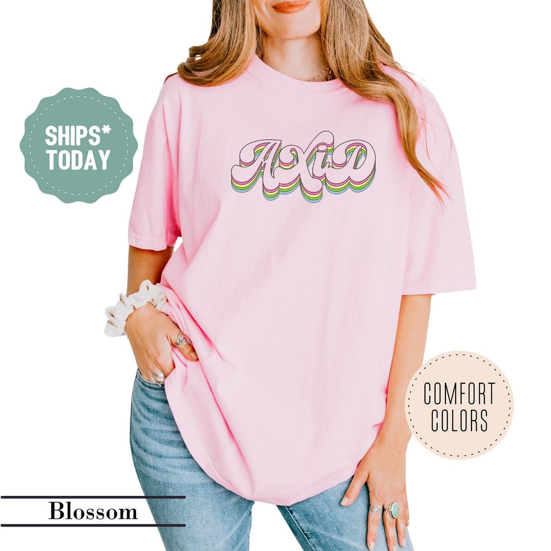 Alpha Xi Delta Bright Sorority Letters Sorority T-shirt AXID Sorority ...