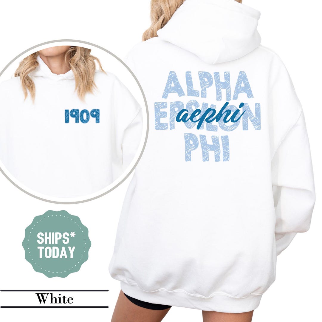 Alpha Epsilon Phi Blue Letters Sorority Sweatshirt - AEPHI Sorority ...