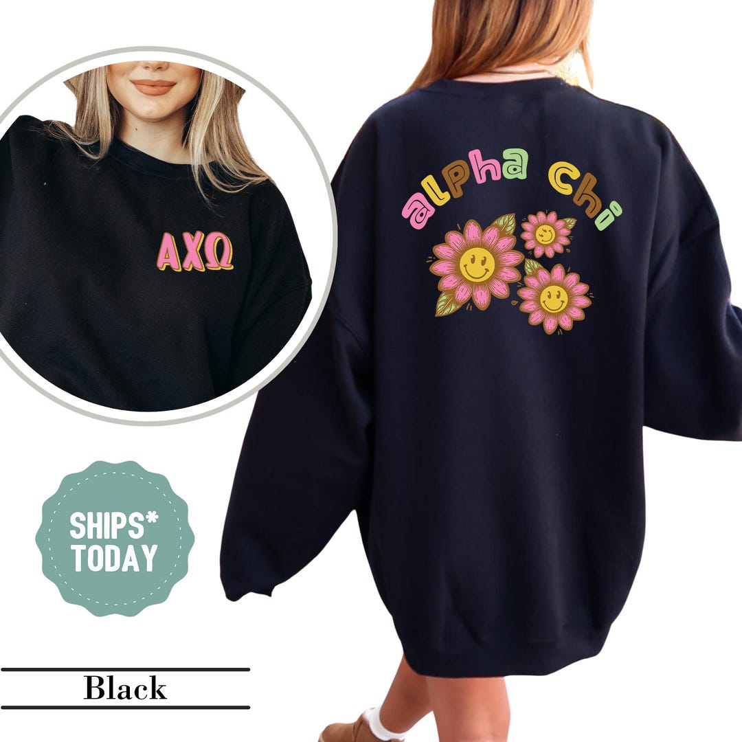 Alpha Chi Omega Floral Cheer Sorority Sweatshirt Alpha Chi Floral ...