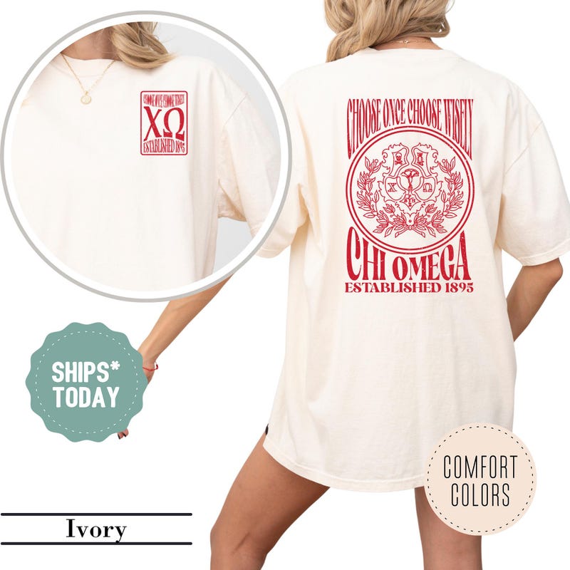Chi Omega Crest Shirt - Etsy