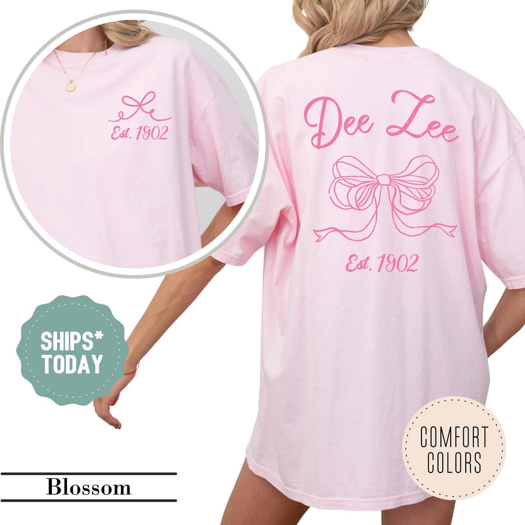 Delta Zeta Pink Ribbon Sorority T-shirt Dee Zee Merch Comfort Colors ...