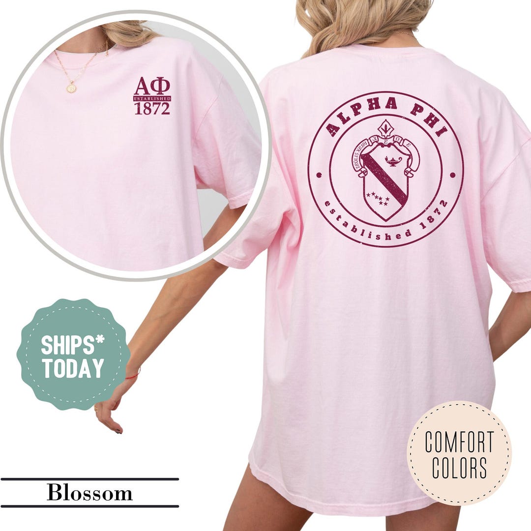 Alpha Phi Crest Circle Sorority T-shirt APHI Sorority Shirts Sorority Crest Big Little Sorority ...