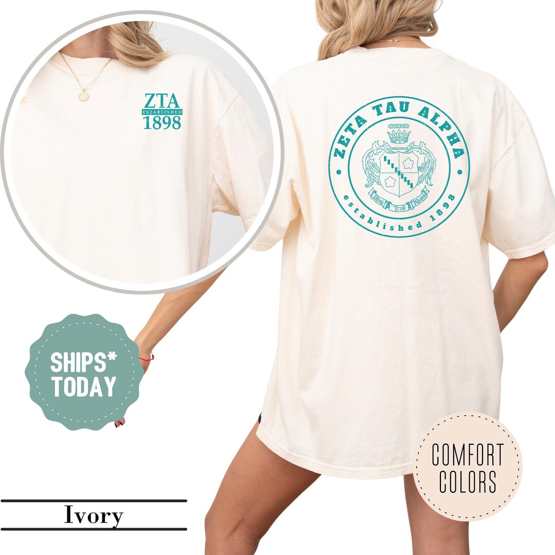 Zeta Tau Alpha Crest Circle Sorority T-shirt ZETA Sorority Shirts ...