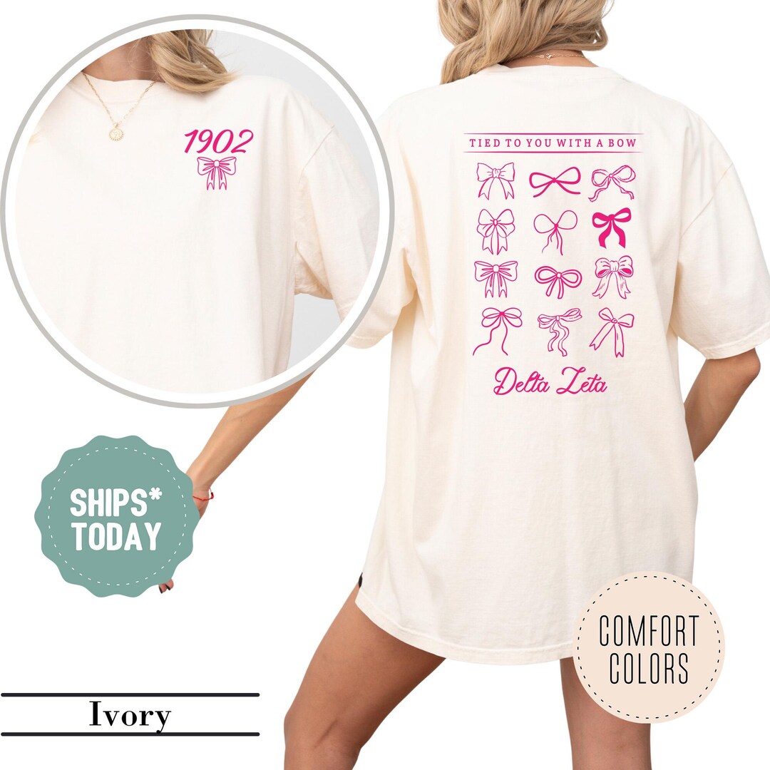 Delta Zeta Tied With You Sorority T-shirt - Dee Zee Merch - Comfort ...