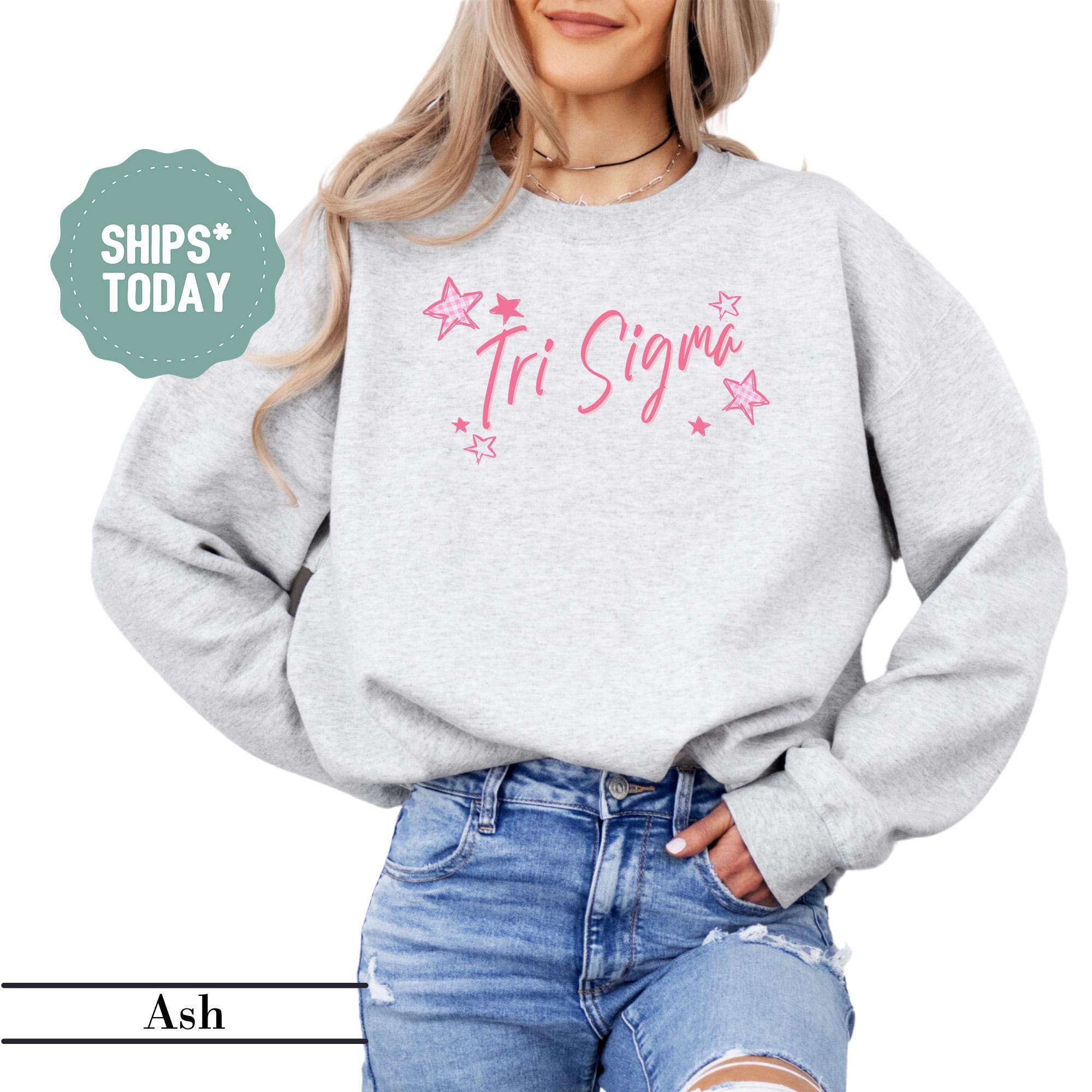 Sigma Sigma Sigma Glow Star Sorority Sweatshirt - Tri Sigma Crewneck ...