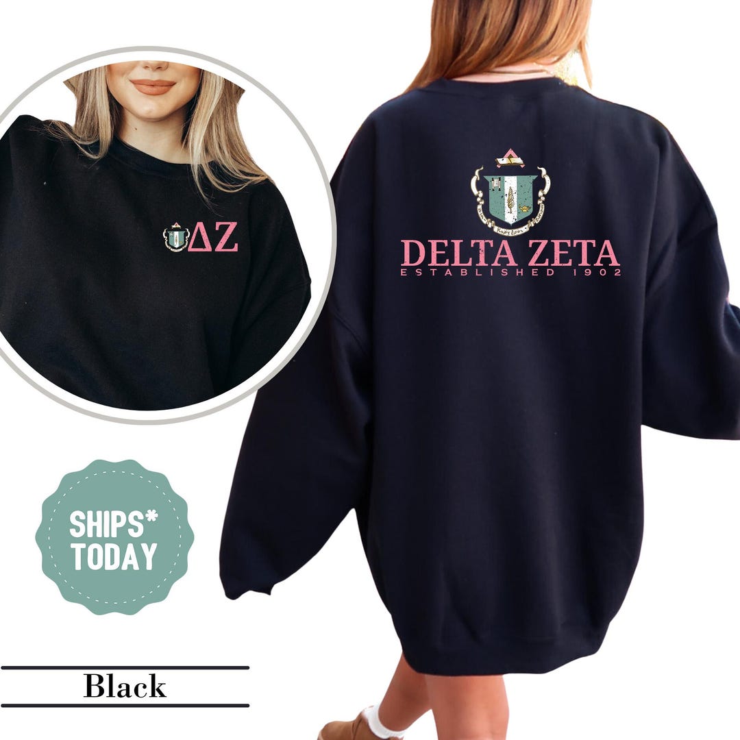 Delta Zeta Sister Mark Sorority Sweatshirt - Dee Zee Coat of Arms ...