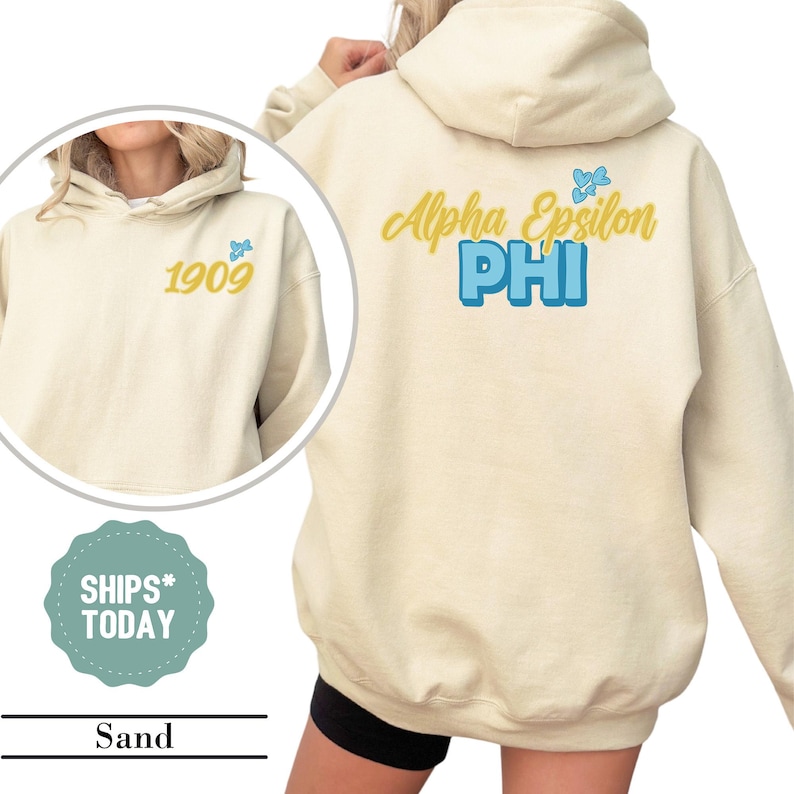 Alpha Epsilon Phi Blossom Letters Sorority Sweatshirt - AEPHI Crewneck ...
