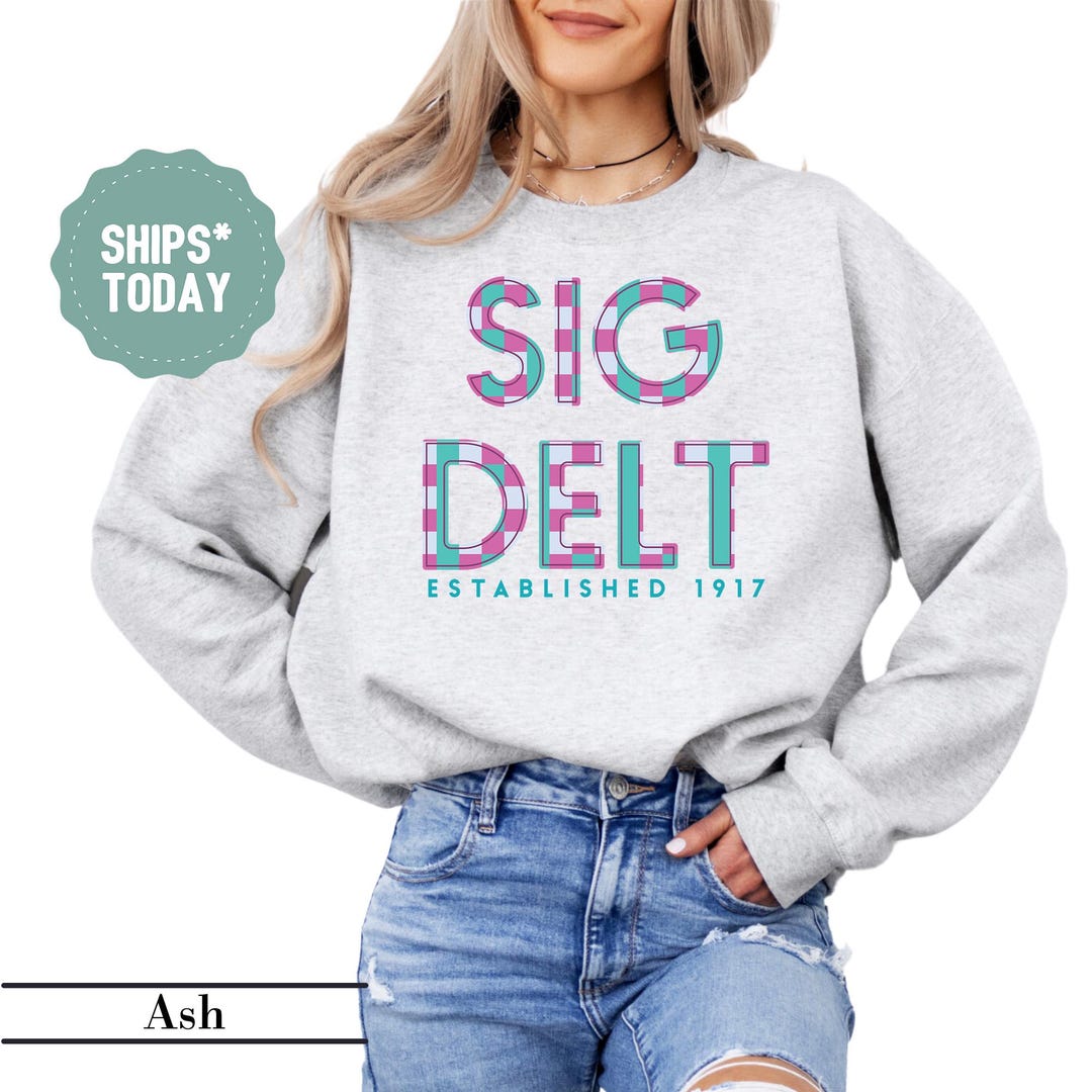 Sigma Delta Tau Lively Letters Sorority Sweatshirt Sig Delt Sorority ...