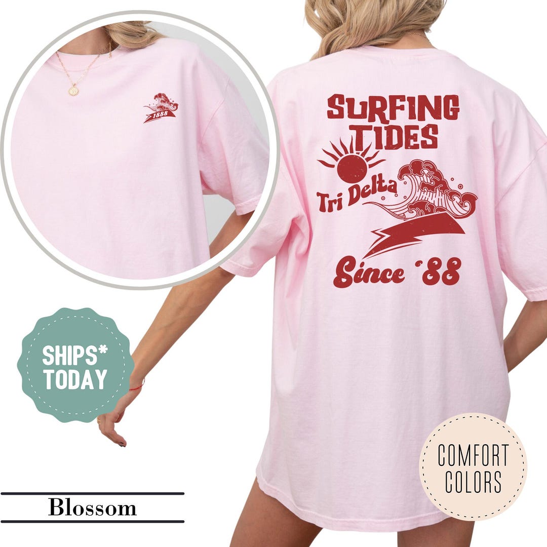 Delta Delta Delta Surfin' Tides Sorority T-shirt Tri Delt Merch Big ...
