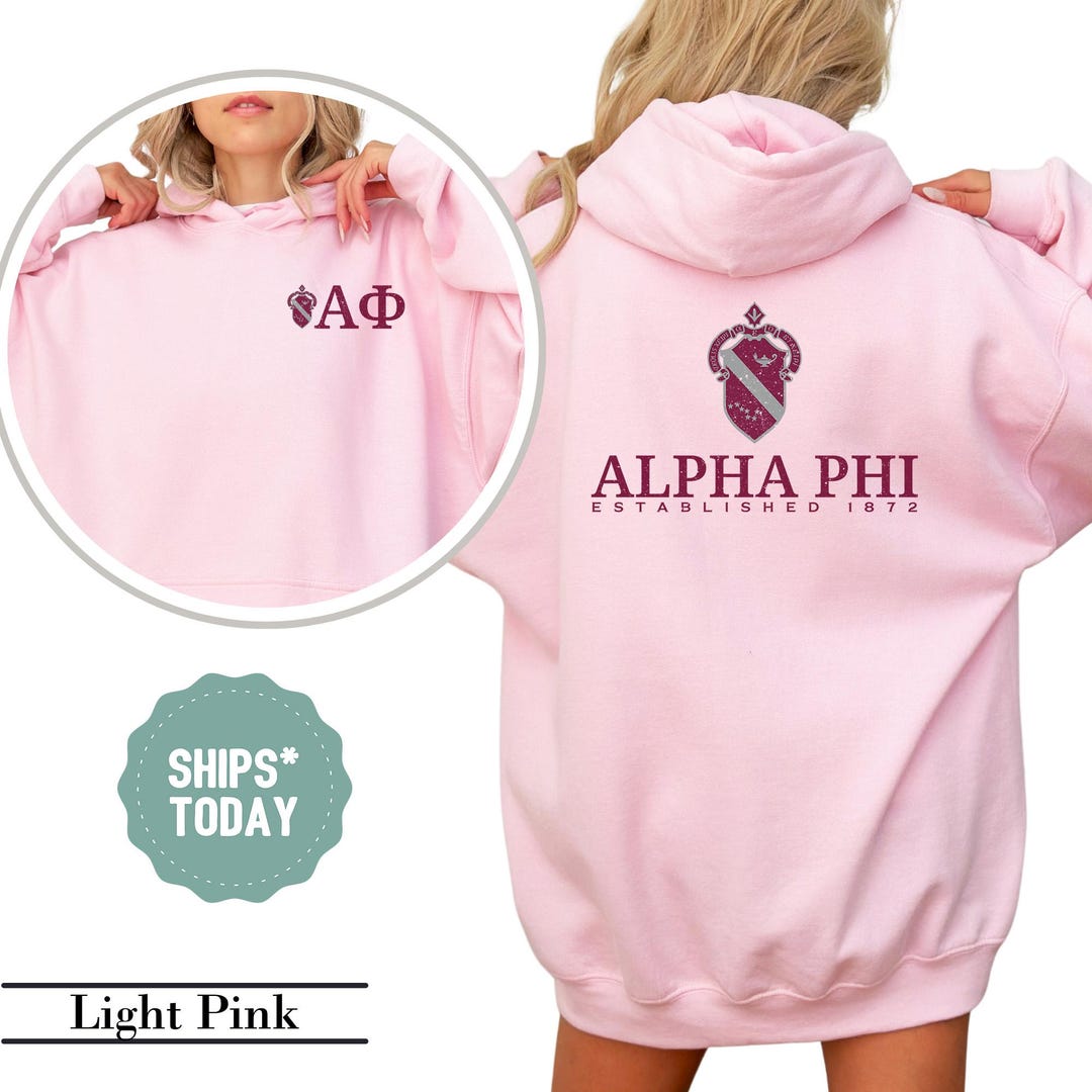 Alpha Phi Sister Mark Sorority Sweatshirt - APHI Coat of Arms - Alpha Phi Sweatshirt - Big ...