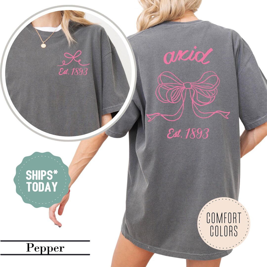 Alpha Xi Delta Pink Ribbon Sorority T-shirt - AXID Merch - Comfort ...