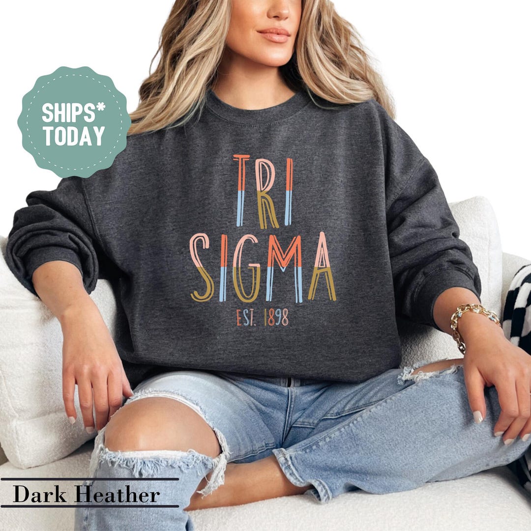 Sigma Sigma Sigma Pastel Letters Sorority Sweatshirt Tri Sigma Sorority ...