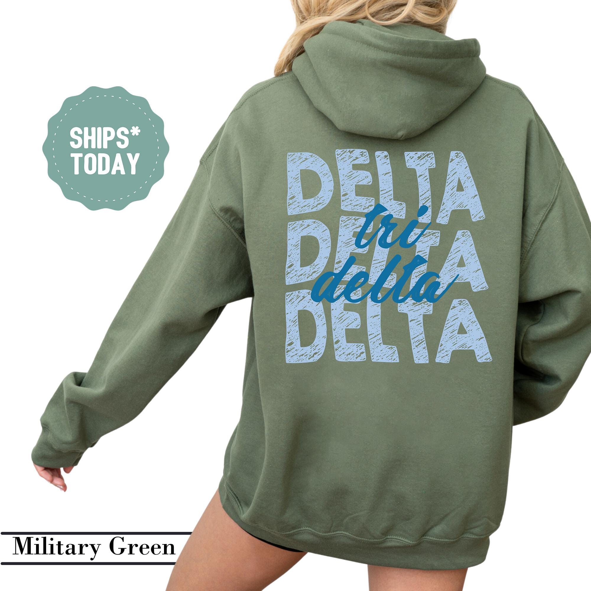 Delta Delta Delta Blue Letters Sorority Sweatshirt - Tri Delta Sorority ...